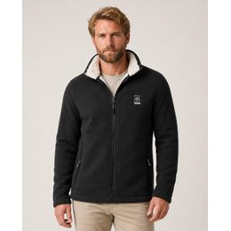Kapuzenfleecejacke LPO "Rhys Outdoor", Herren, Gr. S, schwarz, Fleece, 100% Polyester, regular fit h&uuml;ftbedeckend, Jacken, mit Langhaarfleece
