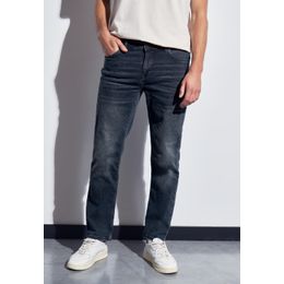 Regular-fit-Jeans Street One MEN, Herren, Gr. 31, L&auml;nge 32, schwarz (blau overdyed schwarz wash), Jeans, 98% Baumwolle, 2% Elasthan, unifarben, lang, Jeans, aus Baumwolle mit Stretchanteil
