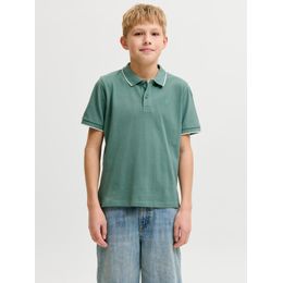 Jack & Jones Poloshirt JACK & JONES JUNIOR "JPRBLAWESTON SS POLO JNR", Jungen, Gr. 128, sagebrush gr&uuml;n detail:contrast, Single Jersey, Obermaterial: 100% Baumwolle, unifarben, regular fit normal, ohne Ausschnitt, gerader Abschluss, Shirts, Baumwolle, regular fit