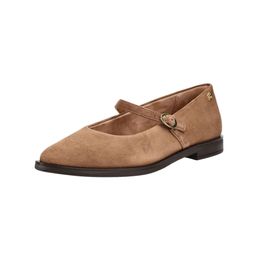 Riemchenballerina Paul Green "Paul Green Ballerinas Veloursleder", Damen, Gr. 37, nut, Veloursleder, Schuhe Riemchenballerina