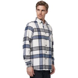 Langarmhemd Rusty Neal, Herren, Gr. S, EURO-Gr&ouml;&szlig;en, wei&szlig; (wei&szlig;, blau), 65% Polyacryl, 20% Polyester, 15% Baumwolle, kariert, Hemden, im trendigen Holzf&auml;ller-Look