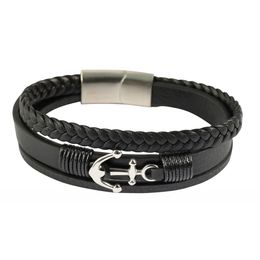 Adelia&acute;s Edelstahlarmband ADELIA&acute;S "Herren Armband aus Edelstahl" Gr. 17, schwarz silber, Armb&auml;nder, Herren, 17, Edelstahl, Edelstahlarmband