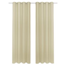 Vorhang OTTO HOME "SOLA" Gr. 2, beige (cream), B:130cm H:175cm, Polyester, Polyester, Gardinen, blickdicht, &Ouml;sen-Aufh&auml;ngung, w&auml;rmeabweisend,, 1er oder 2er Set
