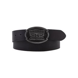 Levi's Lederg&uuml;rtel LEVI'S "Billy Plaque Belt", Damen, Gr. 85, schwarz (regular schwarz), Rindsleder, G&uuml;rtel Lederg&uuml;rtel, mit markanter Koppelschlie&szlig;e