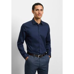 Businesshemd OLYMP "OLYMP No. Six, super slim, New York Kent", Herren, Gr. 38, Normaler Arm, blau (marine), 100% Baumwolle, Hemden