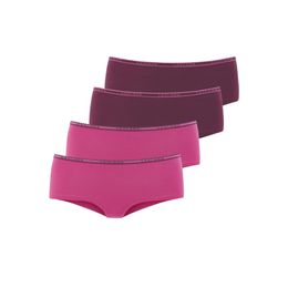 Panty Lascana, Damen, Gr. 32/34, blau (aubergine, pink), Jersey, Obermaterial: 92% Baumwolle, 8% Elasthan (LYCRA), unifarben, k&ouml;rpernah, Unterhosen Panty, aus elastischer Baumwoll-Qualit&auml;t