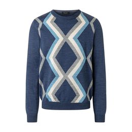 Strickpullover Maerz Muenchen "Maerz Muenchen 496601 Strickpullover Herren Bekleidung", Herren, Gr. 48, blau, 100% Wolle, Rundhals, Pullover Strickpullover