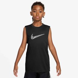 Tanktop Nike "B NK DF MULTI SLVS TOP HBR", Jungen, Gr. L, schwarz, Obermaterial: 100% Polyester, normal, Rundhals, Tops Tanktop, sportliche Schnittform, f&uuml;r sportliche Aktivit&auml;ten, ohne Verschluss