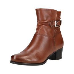 Stiefelette Caprice "Caprice Stiefelette Leder", Damen, Gr. 40, braun (cognac), Leder, Schuhe Stiefelette