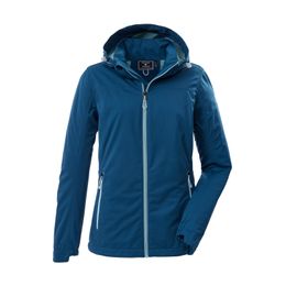 Softshelljacke Killtec "KOS 69 WMN SFTSHLL JCKT", Damen, Gr. 38, ocean, Oberseite: 100% Polyester.R&uuml;ckseite: 100% Polyester, Jacken Softshelljacke, Winddichte, wasserabweisende Damenjacke mit abnehmbarer Kapuze