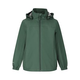 Outdoorjacke ZIGZAG "Orkan", Kinder, Gr. 128, gr&uuml;n, gr&uuml;n, 100% Polyester, unifarben, normal, hoch geschlossener Ausschnitt, Jacken Outdoorjacke, mit 10.000 mm Wassers&auml;ule