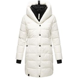 Steppmantel Navahoo "Knutschilein", Damen, Gr. L (40), wei&szlig;, Obermaterial: 100% Polyester. Innenfutter: 100% Polyester. Wattierung: 100% Polyester. &Auml;rmelfutter: 100% Polyester, tailliert ca. Mitte Oberschenkel, &Auml;rmel ohne &Auml;rmelschlitz Rippstrickb&uuml;ndchen mit Daumenl&ouml;chern, M&auml;ntel Steppmantel, Stylischer Damenmantel mit abnehmbarem Fleece-Kragen