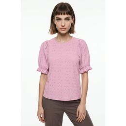 Kurzarmshirt Only "ONLNEW SMILLA LIFE S/S PUFF TOP JRS", Damen, Gr. XL, roseate spoonbill, Jersey, Obermaterial: 95% Polyester, 5% Elasthan, unifarben, regular fit normal, Rundhals, elastischer Bund, Shirts