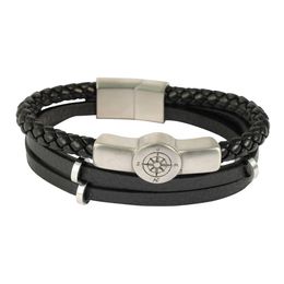 Adelia&acute;s Edelstahlarmband ADELIA&acute;S "Herren Armband aus Edelstahl" Gr. 17, schwarz silber, Armb&auml;nder, Herren, 17, Edelstahl, Edelstahlarmband