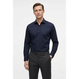 Businesshemd BOSS, Herren, Gr. 43, N-Gr, dunkelblau404, Web, Obermaterial: 100% Baumwolle, unifarben, regular fit normal, Rundhals, 2-Knopf-Manschette mit Schlitz, Hemden, Kentkragen, Regular Fit, b&uuml;gelleichte Qualit&auml;t