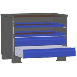 LCB I Gitterbox mit Schubladen (Teilauszug) und Blechw&auml;nden,...