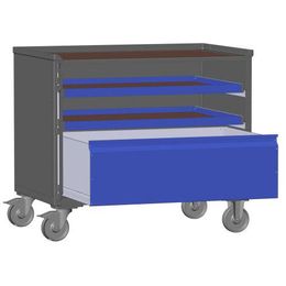 LCB I Gitterbox mit Schubladen (Teilauszug), Blechw&auml;nden und...