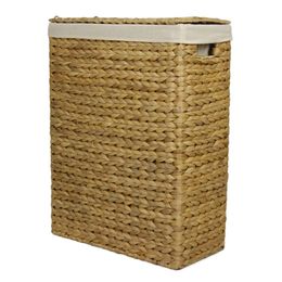 W&auml;schesammler, Braun, Holz, Wasserhyazinthe, 58 l L, 23x60x45 cm, Ordnen & Aufbewahren, W&auml;schek&ouml;rbe & Tonnen