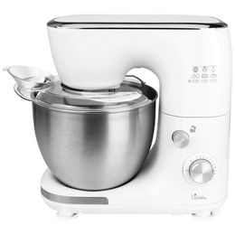 Bikitchen K&uuml;chenmaschine, Wei&szlig;, Edelstahl, Metall, Kunststoff, 5 L, 17.5x34.2x34.5 cm, rutschfeste Stellf&uuml;&szlig;e, Spritzschutz, Planetengetriebe, K&uuml;chenger&auml;te, K&uuml;chenmaschinen
