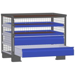 LCB I Gitterbox mit Schubladen (Teilauszug) und Gitterw&auml;nden,...