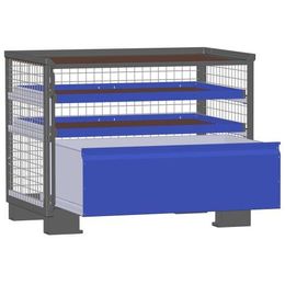 LCB I Gitterbox mit Schubladen (Teilauszug) und Gitterw&auml;nden,...