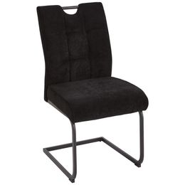 Livetastic Schwingstuhl, Schwarz, Metall, Textil, F&uuml;llung: Schaumstoff, Taschenfederkern, C-Form, 49x98x61 cm, Esszimmer, St&uuml;hle, Esszimmerst&uuml;hle, Schwingst&uuml;hle