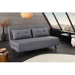 Riess Ambiente Schlafsessel SMART MULTIFUNCTION 140cm grau Vogue Seiden Samtstoff Riess-Ambiente Modern Retro