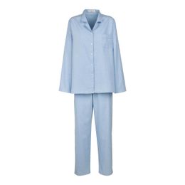 Novila Woll-Flanellpyjama, 42 - Hellblau, aus Baumwolle