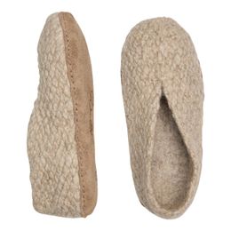 Woolfit Kirgisische Hausschuhe, 36 - Beige, aus Schurwolle
