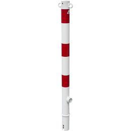 Schake Absperrpfosten, &Oslash; 60 mm, wei&szlig; / rot, herausnehmbar, mit 2 &Ouml;sen