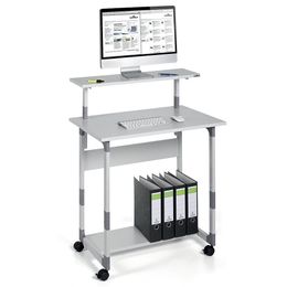 Durable EDV-Trolley, h&ouml;henverstellbar, lichtgrau