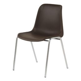 Kunststoff-Schalenstuhl EUROPA, ohne Polster, Sitzschale braun, VE 4 Stk kaiserkraft