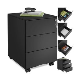 TecTake&reg; Aktenrollschrank, aus pulverbeschichtetem Stahl, herausnehmbarer Einsatz f&uuml;r B&uuml;routensilien, 39 x 45 x 55 cm