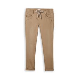 Tom Tailor Damen Tapered Relaxed Hose, braun, Uni, Gr. 46/28