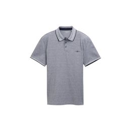 Tom Tailor Herren Piqu&eacute; Poloshirt mit Stretch, blau, Meliert, Gr. S