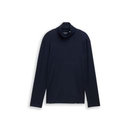 Tom Tailor Herren Basic Rollkragenshirt, blau, Uni, Gr. XXXL