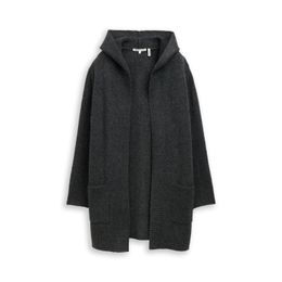 Tom Tailor Denim Damen Cardigan mit Kapuze, grau, Meliert, Gr. XS