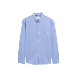 Tom Tailor Denim Herren Regular Fit Hemd mit Brusttasche, blau, Meliert, Gr. XXL