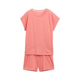 Tom Tailor Damen Pyjama-Set mit Text-Print, rot, Print, Gr. XXL/44