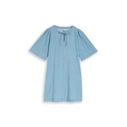 Tom Tailor Denim Damen Mini-Jeanskleid mit Eingriffstaschen, blau, Uni, Gr. XL