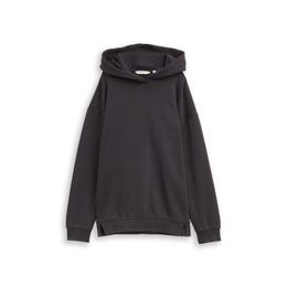 Tom Tailor M&auml;dchen Oversize Hoodie Sweatshirt mit R&uuml;ckenprint, grau, Uni, Gr. 152