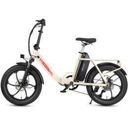 Maxtron Mule, Falt-E-Bike, All-Terrain E-Bike, 20" Zoll, cremewei&szlig;