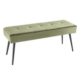 Riess Ambiente riess-ambiente Sitzbank BOUTIQUE - 100cm gr&uuml;n Samt schwarze Metallbeine