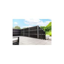 WPC-Sichtschutzzaun CARMENO - 5x Element + 6x Pfosten - Schwarz
