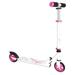 Muuwmi Aluminium Scooter &ndash; Tretroller, 125 mm, ABEC 5, GS-gepr&uuml;ft, h&ouml;henverstellbar, wei&szlig;-pink