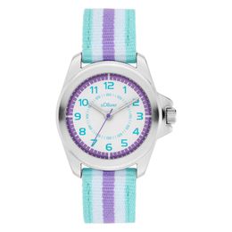 Quarzuhr s.Oliver "Color Stripes", blau, Armbanduhren, Kinder, Quarzuhr, Armbanduhr, Kinderuhr, M&auml;dchen, analog