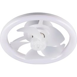 REALITY LEUCHTEN LED Deckenleuchte "PAJALA mit Ventilator, Deckenventilator mit Licht, 22W LED CCT &Oslash; 40cm", wei&szlig; matt, 1, &Oslash; 40cm H: 13,5cm, 1 Stk., Leuchten, Fernbedienung 3 Geschwindigkeiten Timer Vor- & R&uuml;cklauf dimmbar, LED Deckenleuchte