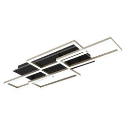 Globo LIGHTING Deckenleuchte "JEFFRY", schwarz, verchromt, H: 7,5cm, 1 Stk., Leuchten, Deckenlampe Wohnzimmer-Leuchte Schlafzimmer-Leuchte Flur K&uuml;che, Deckenleuchte