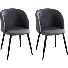M&ouml;bilia Polsterstuhl M&Ouml;BILIA "Marla", schwarz (dunkelgrau, schwarz, schwarz, dunkelgrau), B:63cm H:84cm T:53cm, Polyester, St&uuml;hle, Polsterstuhl