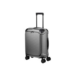 Trolley Travelite "MILLENNIUM Reisekoffer Hartschale", Gr. B/H/T: 40cm x 55cm x 23cm 40 l, silber, Polycarbonat, Koffer, aus leichtem Polycarbonat mit stabiler Bauweise und Innenaufteilung